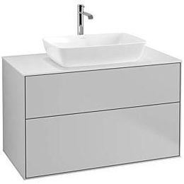 Villeroy & Boch Villeroy und Boch Finion Waschtischunterschrank F76100GJ 100x60,3cm, Abdeckplatte white matt, Light grey matt