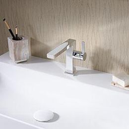 Hansgrohe Tecturis E Waschtischarmatur 73023000 Ausladung 155mm, mit Zugstangen-Ablaufgarnitur, chrom