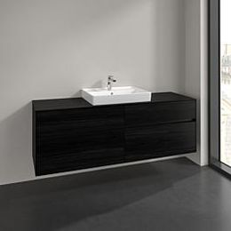 Villeroy & Boch Villeroy und Boch Collaro Waschtischunterschrank C02500AB 160x54,8x50cm, Waschtisch mittig, black oak