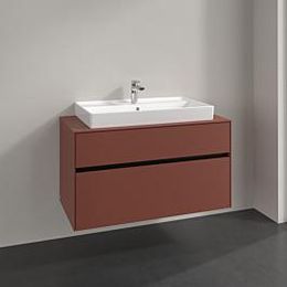 Villeroy & Boch Villeroy und Boch Collaro Waschtischunterschrank C02000AH 100x54,8x50cm, Waschtisch mittig, wine red