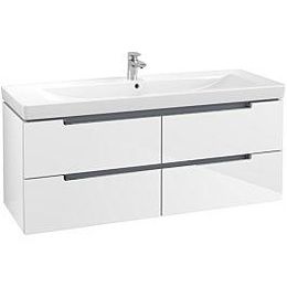 Villeroy & Boch Villeroy und Boch Villeroy&Boch Subway 2.0 XL Waschtischunterschrank A69810DH,128,7x52x44,9cm,Glossy White,Griff chrom