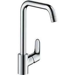 Hansgrohe Focus M41 Küchenarmatur 260 1 jet 31820800 schwenkbarer Auslauf, Edelstahl-Optik