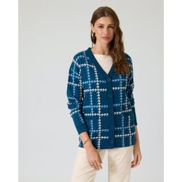 Helena Vera Strick-Cardigan mit Hahnentritt-Jacquard