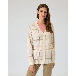 Helena Vera Strick-Cardigan mit Hahnentritt-Jacquard