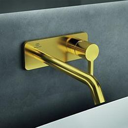 Ideal Standard Joy Fertigmontageset A7381A2 für Wand-Waschtischarmatur, Auslauf 220 mm, Brushed Gold