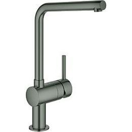 Grohe Minta Spültisch-Einhebelmischer 31375AL0 hard graphite gebürstet, schwenkbarer L-Auslauf