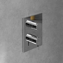 Villeroy & Boch Villeroy und Boch Conum Fertigmontageset TVS12700100061 Unterputz-Thermostat mit Einwege-Mengenregulierung, Wandmontage, chrom