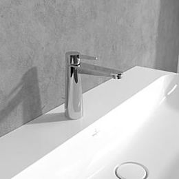 Villeroy & Boch Villeroy und Boch Conum Einhebel-Waschtischarmatur TVW12700300061 mit Zugstangen-Ablaufgarnitur, chrom