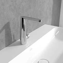 Villeroy & Boch Villeroy und Boch Conum Einhebel-Waschtischarmatur TVW12700400061 mit Push-Open-Ablaufgarnitur, chrom