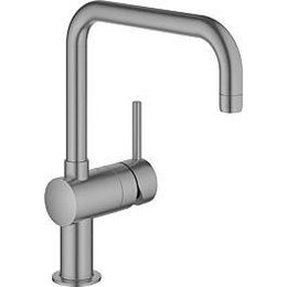 Grohe Minta Spültisch-Einhebelmischer 32488AL0 hard graphite gebürstet, schwenkbarer U-Auslauf