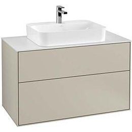 Villeroy & Boch Villeroy und Boch Finion Waschtischunterschrank G35100HH 100x60,3cm, Emotion, Abdeckplatte white matt, Sand Matt Lacquer