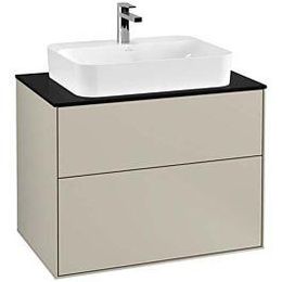 Villeroy & Boch Villeroy und Boch Finion Waschtischunterschrank G34200HH 80x60,3cm, Emotion, Abdeckplatte black matt, Sand Matt Lacquer