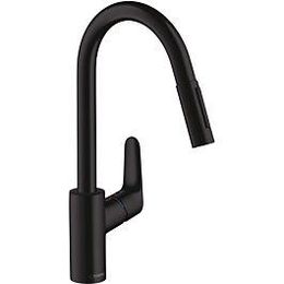 Hansgrohe Focus M41 Küchenarmatur 240 31815670 mit Ausziehbrause, 2jet, mattschwarz