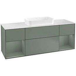 Villeroy & Boch Villeroy und Boch Finion Waschtischunterschrank F331GMGM 160x60,3cm, Abdeckplatte white matt, Regale Olive matt lacquer, Olive Matt Lacquer