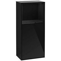 Villeroy & Boch Villeroy und Boch Finion Seitenschrank G510PHPH 41,8x93,6cm, rechts, Emotion, Regal oben Glossy Black, Glossy Black Lacquer