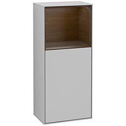 Villeroy & Boch Villeroy und Boch Finion Seitenschrank F500GNGJ 41,8x93,6x27cm, links, Regal oben Walnut veneer, Light grey matt