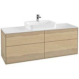 Villeroy & Boch Villeroy und Boch Finion Waschtischunterschrank F44100PC 160x60,3cm, Abdeckplatte white matt, Oak Veneer