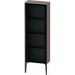 Duravit XViu Halbhochschrank XV1366LB286 50x24x133cm, Glastür, schwarz matt, Tür links, cappucino hochglanz