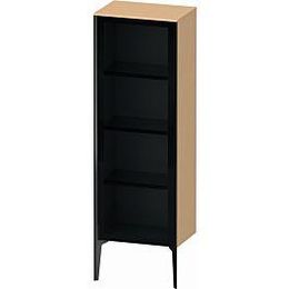 Duravit XViu Halbhochschrank XV1368LB212 50x36x133cm, Glastür, schwarz matt, Tür links, eiche gebürstet