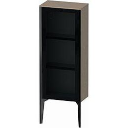 Duravit XViu Halbhochschrank XV1360LB211 40x24x89cm, Glastür, schwarz matt, Tür links, eiche kaschmir