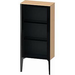 Duravit XViu Halbhochschrank XV1361RB212 50x24x89cm, Glastür, schwarz matt, Tür rechts, eiche gebürstet