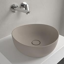 Villeroy & Boch Villeroy und Boch Antao Aufsatzwaschtisch 4A7240AM 40x39,5cm, asymmetrisch, ohne Überlauf, almond C-plus