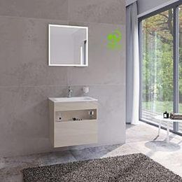 KEUCO Stageline Waschtisch-Unterschrank 32852180000 65 x 62,5 x 49 cm, Dekor Cashmere, Glas Cashmere klar, ohne Elektrik