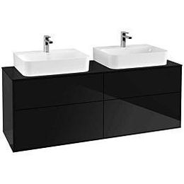 Villeroy & Boch Villeroy und Boch Finion Waschtischunterschrank G18200PH 160x60,3cm, Emotion, Abdeckplatte black matt, Glossy Black Lacquer