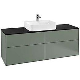 Villeroy & Boch Villeroy und Boch Finion Waschtischunterschrank F19200GM 160x60,3cm, Abdeckplatte black matt, Olive Matt Lacquer