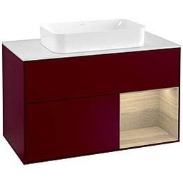 Villeroy & Boch Villeroy und Boch Finion Waschtischunterschrank G251PCHB 100cm, Abdeckplatte white matt, Emotion, Regal rechts Oak Veneer, Peony Matt