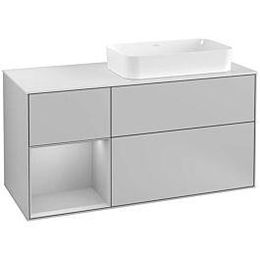 Villeroy & Boch Villeroy und Boch Finion Waschtischunterschrank G271GJGJ 120cm, Abdeckplatte white matt, Emotion, Regal links Light grey matt, Light grey matt