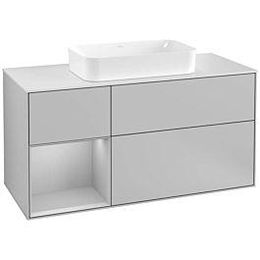 Villeroy & Boch Villeroy und Boch Finion Waschtischunterschrank F291GJGJ 120cm, Abdeckplatte white matt, Regal links Light grey matt, Light grey matt