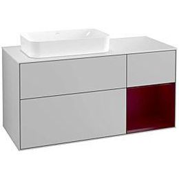 Villeroy & Boch Villeroy und Boch Finion Waschtischunterschrank G281HBGJ 120cm, Abdeckplatte white matt, Emotion, Regal rechts Peony, Light grey matt