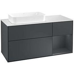 Villeroy & Boch Villeroy und Boch Finion Waschtischunterschrank G281HGHG 120cm, Abdeckplatte white matt, Emotion, Regal rechts Midnight Blue Matt Lacquer, Midnight Blue Matt Lacquer