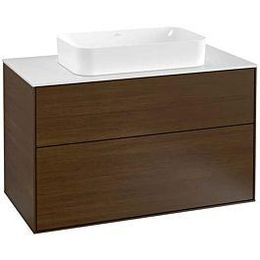 Villeroy & Boch Villeroy und Boch Finion Waschtischunterschrank G23100GN 100x60,3cm, Emotion, Abdeckplatte white matt, Walnut veneer