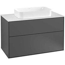 Villeroy & Boch Villeroy und Boch Finion Waschtischunterschrank G23100GK 100x60,3cm, Emotion, Abdeckplatte white matt, Anthracite matt