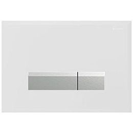 Geberit Sigma40 Betätigungsplatte 115600KQ1 weiss/Aluminium gebürstet, 2-Mengen-Spülung