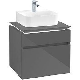 Villeroy & Boch Villeroy und Boch Villeroy & Boch Legato Waschtischunterschrank B732L0FP 60x55x50cm, mit LED-Beleuchtung, Glossy Grey