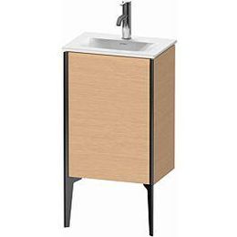 Duravit XViu Waschtisch-Unterschrank XV4068RB212 43x31x59,1cm, 1 Tür, schwarz matt, Tür rechts, eiche gebürstet