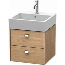 Duravit Brioso Waschtischunterbau BR415201052 484x459mm, Europ. Eiche, 2 Auszüge, Griff Chrom