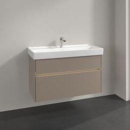 Villeroy & Boch Villeroy und Boch Collaro Waschtischunterschrank C011B0VM 95,4x54,6x44,4cm, Waschbecken mittig, LED-Beleuchtung 7W, taupe