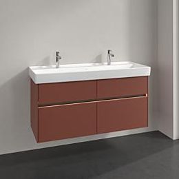 Villeroy & Boch Villeroy und Boch Collaro Waschtischunterschrank C012B0AH 115,4x54,6x44,4cm, Waschbecken mittig, LED, wine red