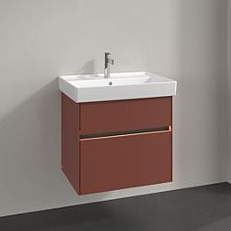 Villeroy & Boch Villeroy und Boch Collaro Waschtischunterschrank C009B0AH 60,4x54,6x44,4cm, Waschbecken mittig, LED-Beleuchtung, wine red