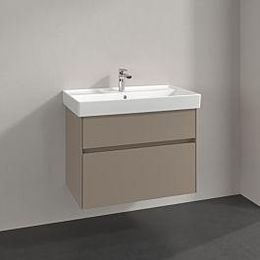 Villeroy & Boch Villeroy und Boch Collaro Waschtischunterschrank C010B0VM 75,4x54,6x44,4cm, Waschbecken mittig, LED-Beleuchtung, taupe