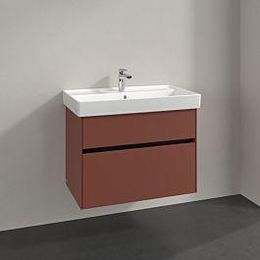 Villeroy & Boch Villeroy und Boch Collaro Waschtischunterschrank C010B0AH 75,4x54,6x44,4cm, Waschbecken mittig, LED-Beleuchtung, wine red