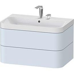 Duravit Happy D.2 Plus Möbelwaschtisch HP4347E9797 77,5 x 49 cm, 2 Hahnlöcher, lichtblau seidenmatt, 2 Schubkästen