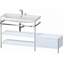 Duravit Happy D.2 Plus Möbelwaschtisch-Kombination HP4853E9797 160 x 49 cm, 2 Hahnlöcher, lichtblau seidenmatt, mit Metallkonsole