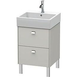 Duravit Brioso Waschtischunterbau BR443201007 484x459mm, Betongrau Matt, 2 Auszüge, Griff Chrom