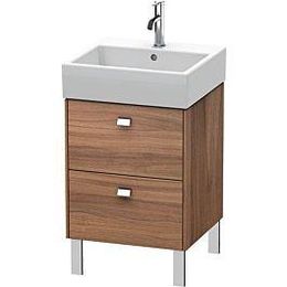 Duravit Brioso Waschtischunterbau BR443201079 484x459mm, Nussbaum Natur/Chrom, 2 Auszüge