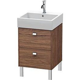 Duravit Brioso Waschtischunterbau BR443201021 484x459mm, Nussbaum Dunkel/Chrom, 2 Auszüge